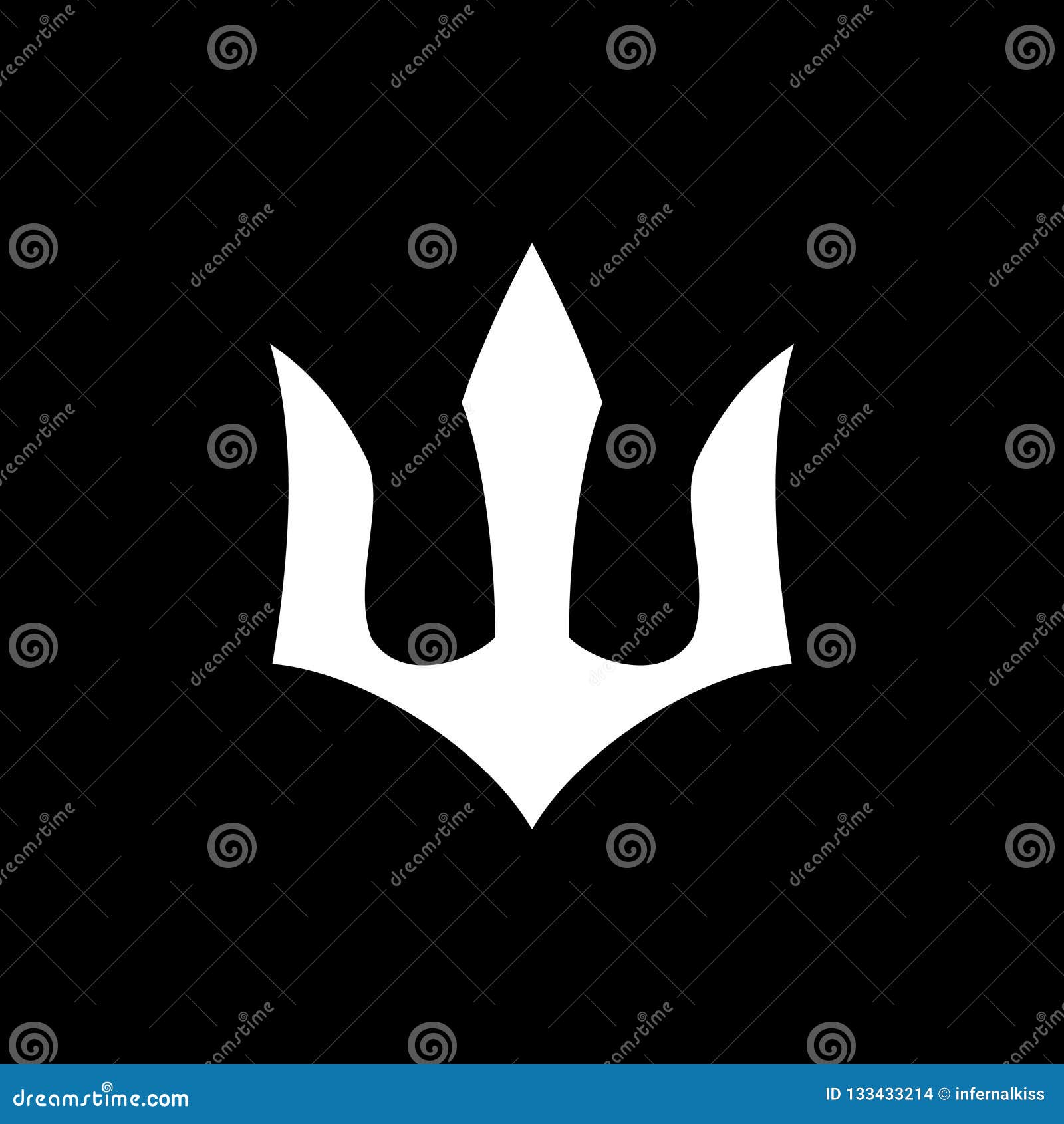 Black and White Abstract and Simple Trident Symbol Vector Stock Vector ...