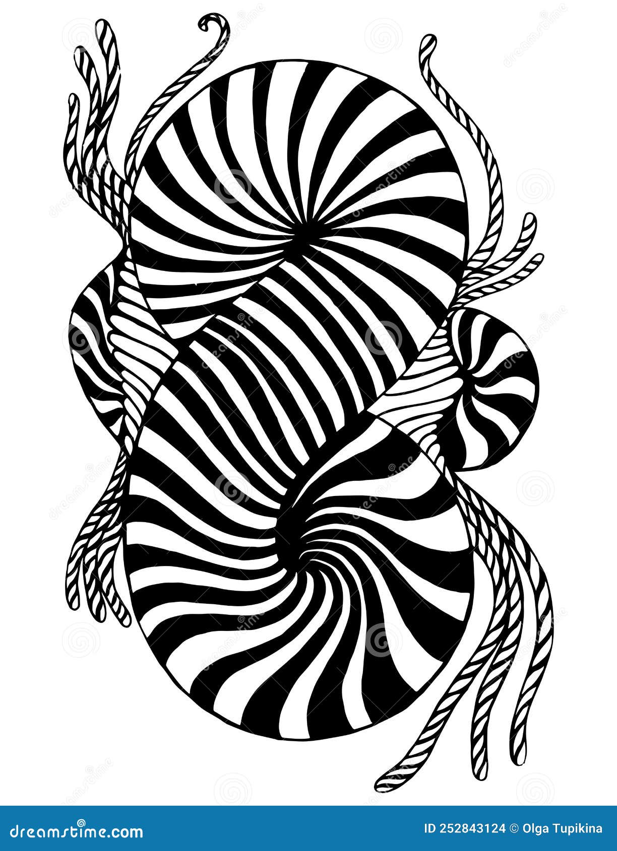 Black And White Abstract Spiral Pattern In The Form Of Infinity ...