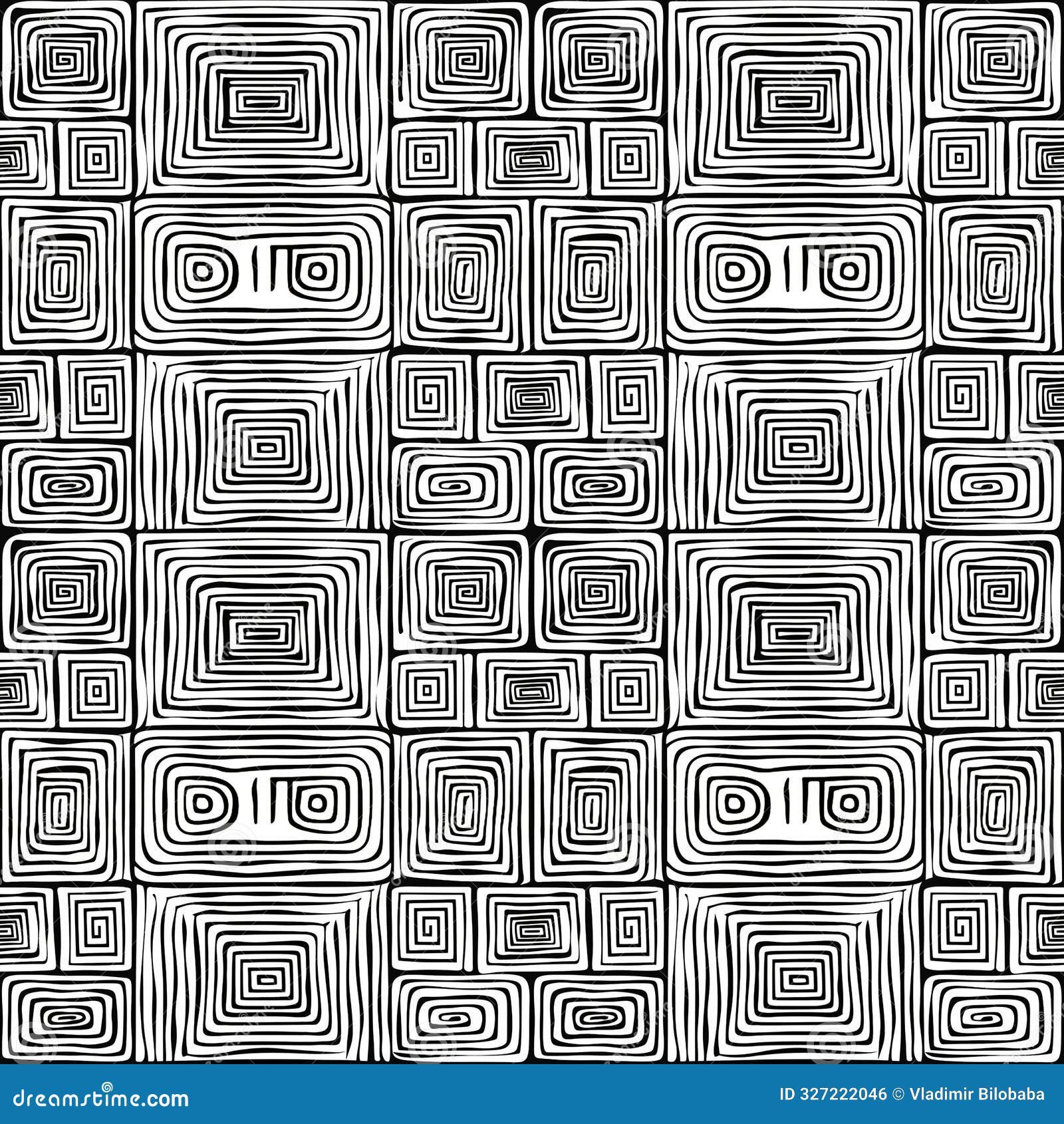 Black and White Abstract Square Pattern Stock Illustration ...