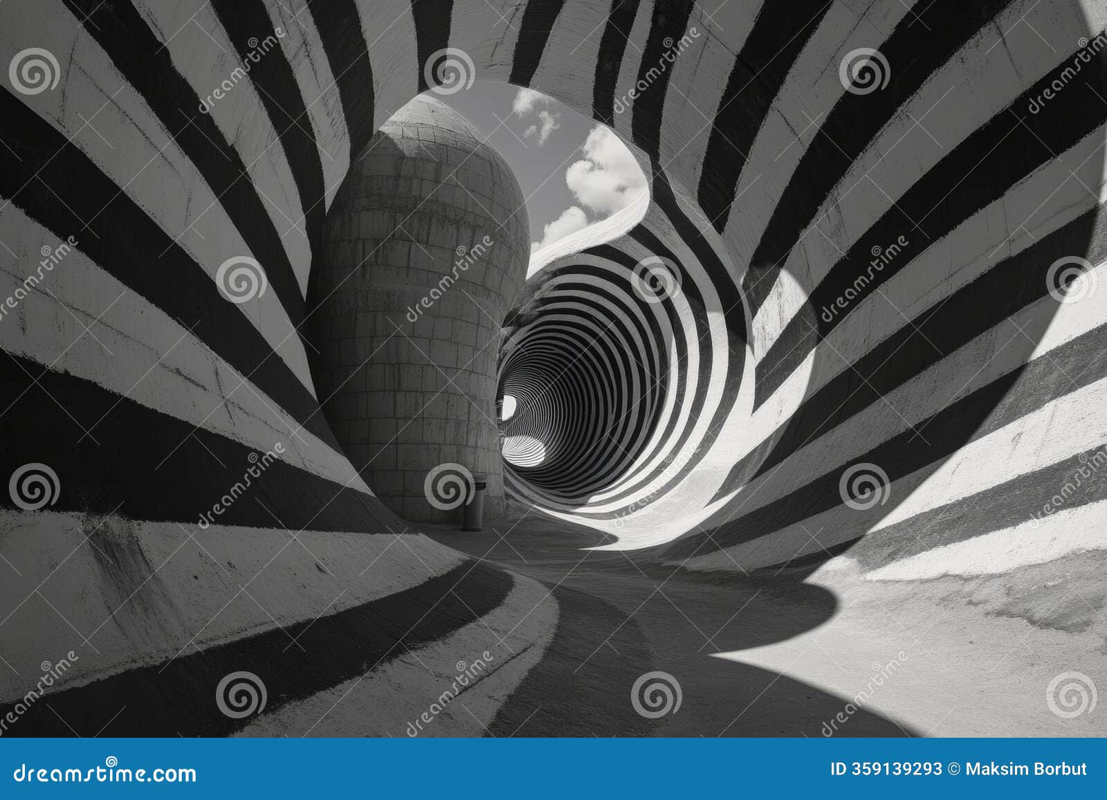 A Black and White Abstract Squiggly Line Maze Pattern that Creates an ...