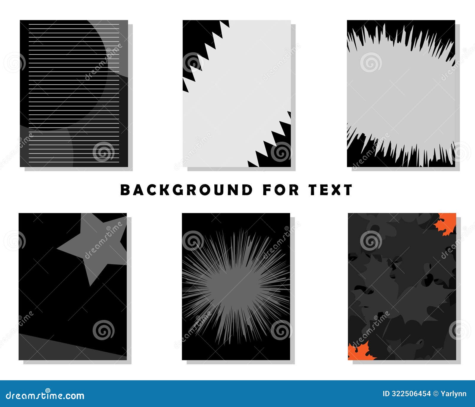 Black and White Abstract Text Backgrounds - Set of 6 Unique Designs ...
