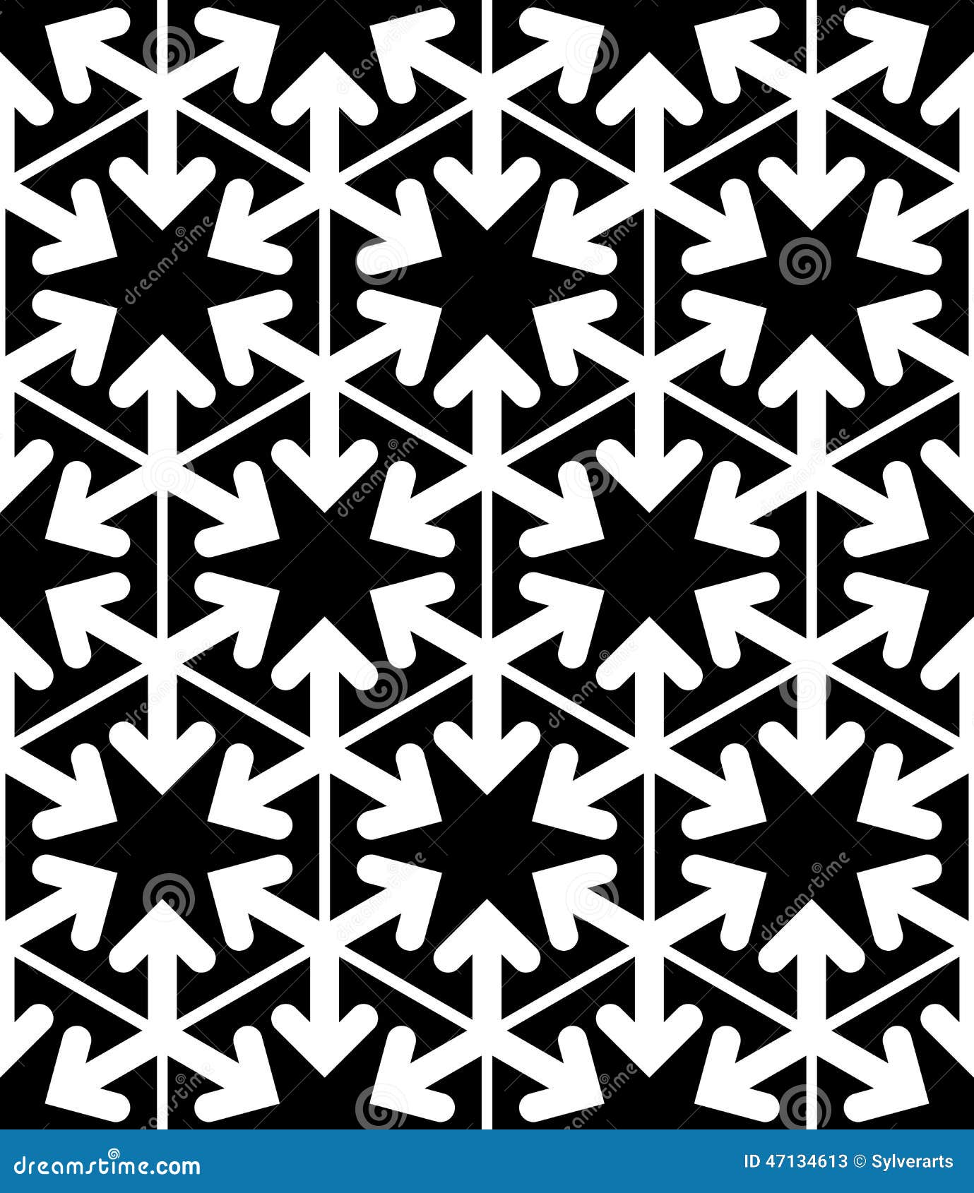 Black and White Abstract Textured Geometric Seamless Pattern. Vector ...