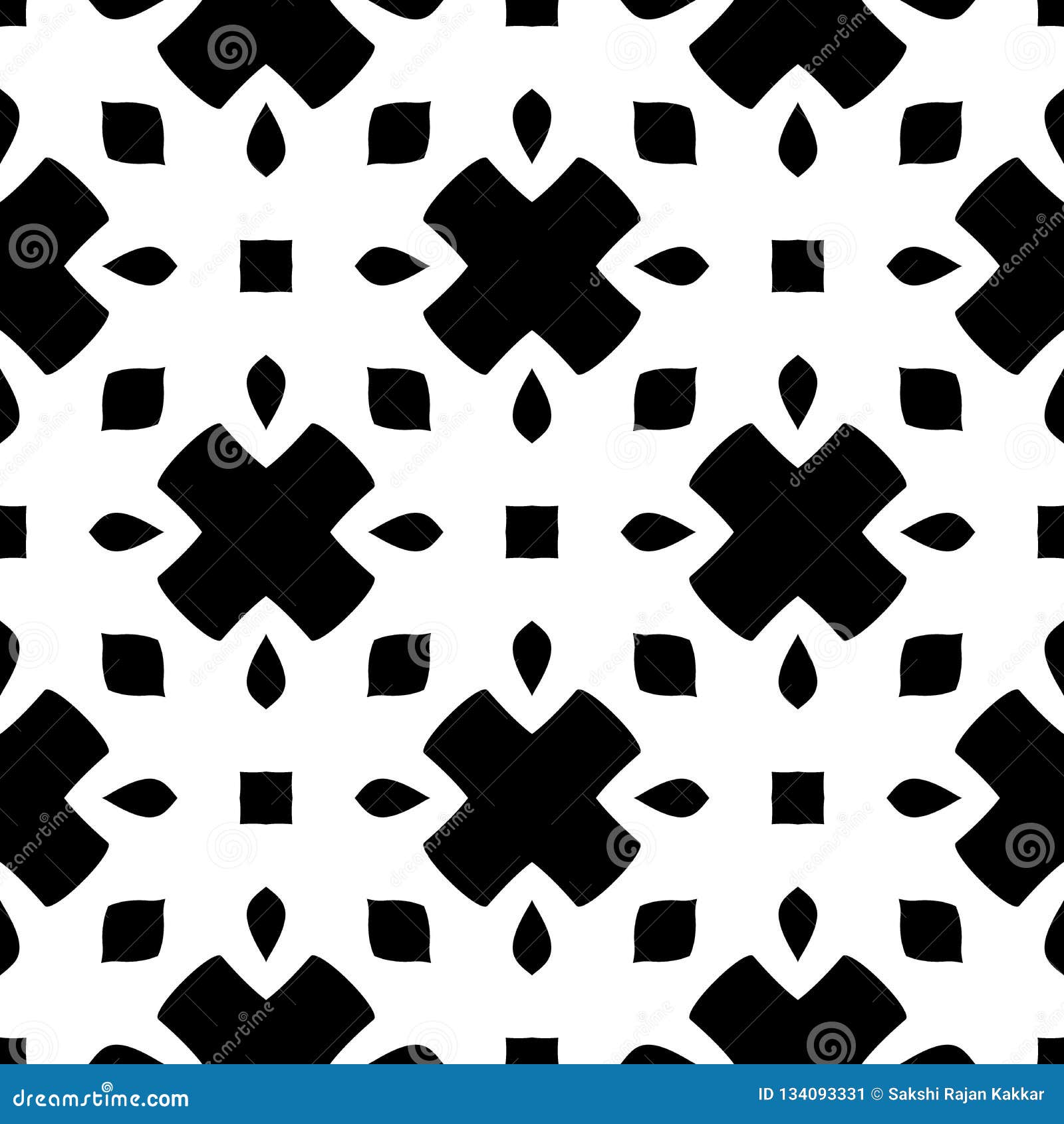 Black and White Abstract Vector Background and Seamless Repeat Pattern ...