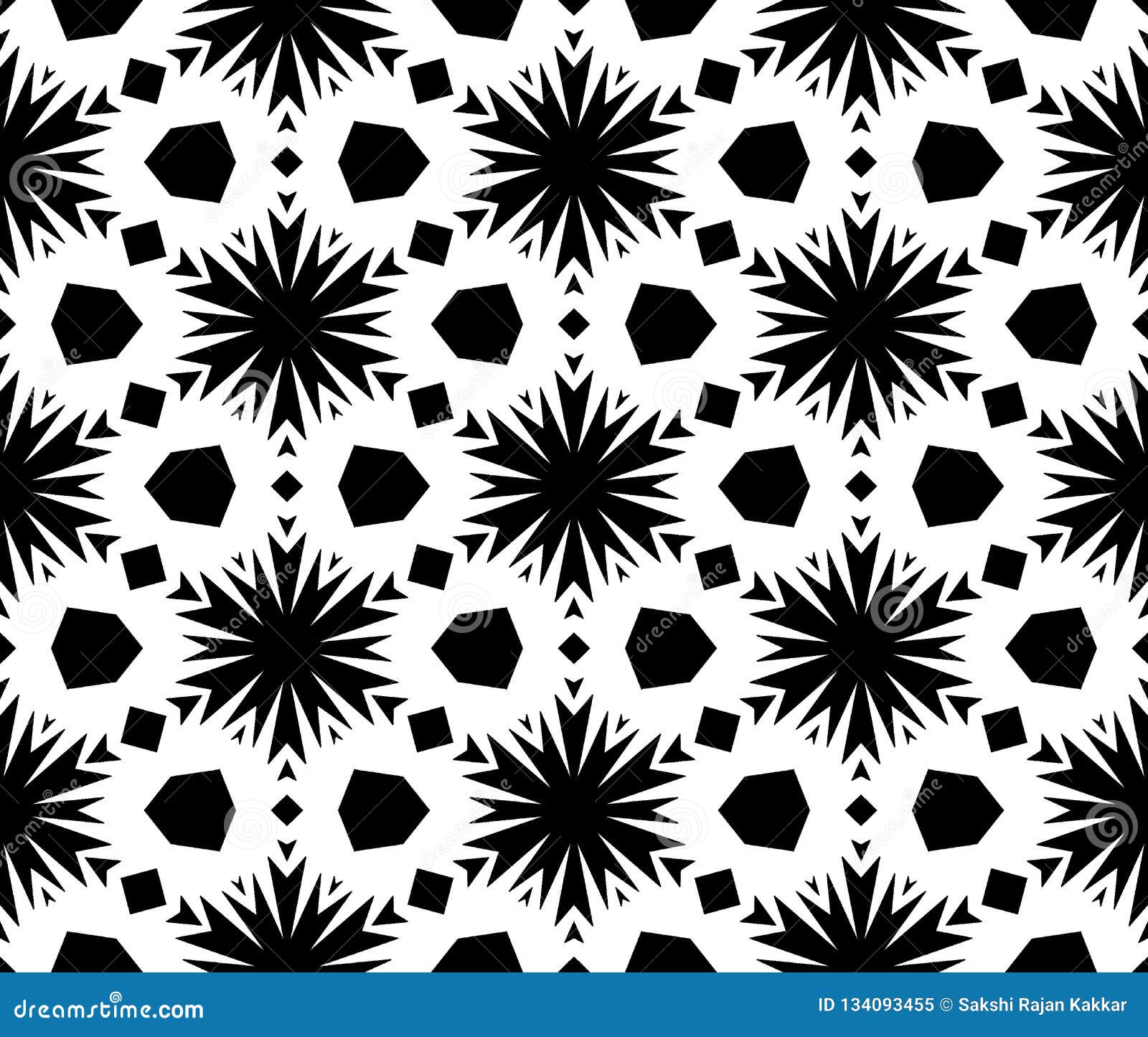 Black and White Abstract Vector Background and Seamless Repeat Pattern ...