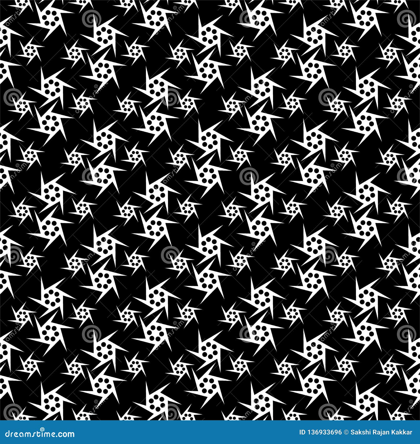 Black and White Abstract Vector Background and Seamless Repeat Pattern ...