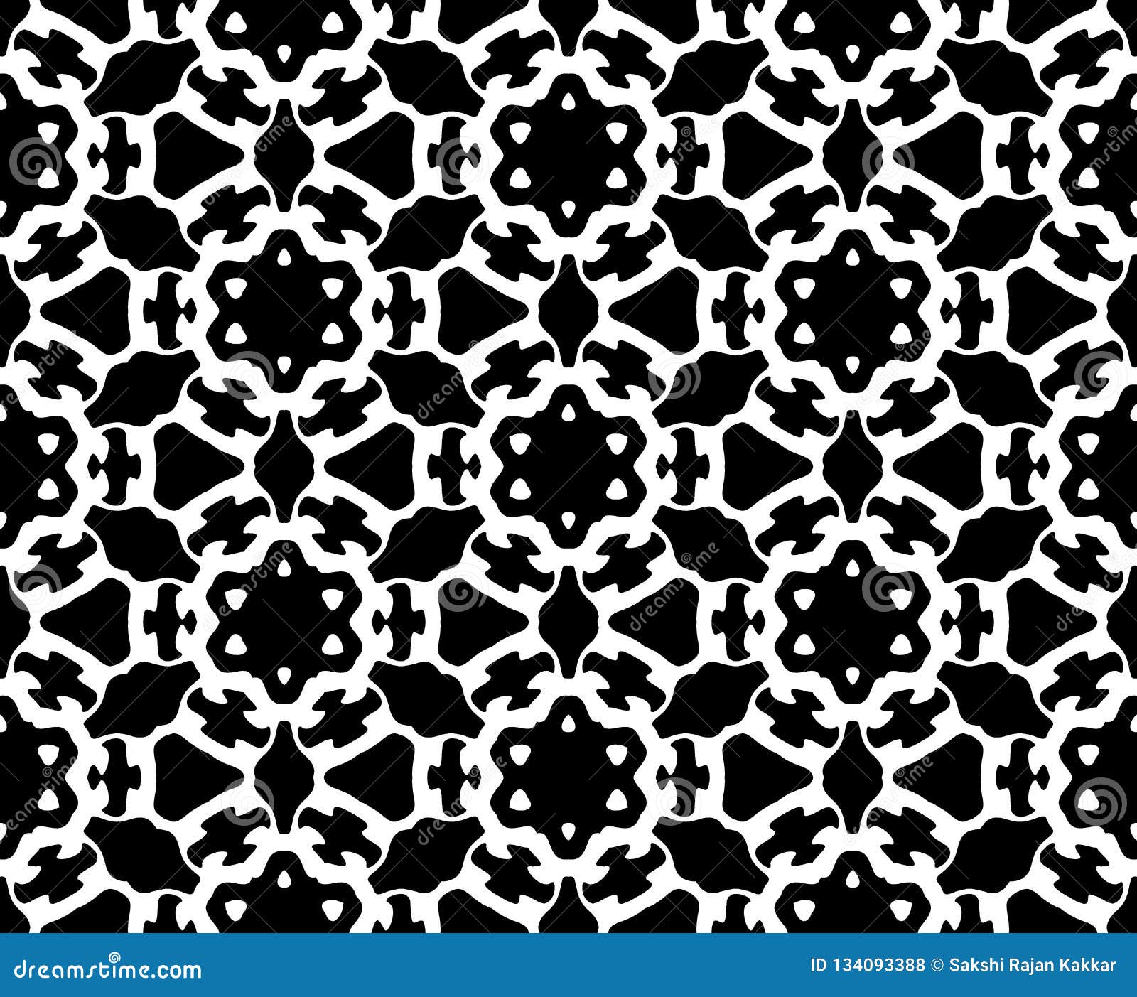 Black and White Abstract Vector Background and Seamless Repeat Pattern ...