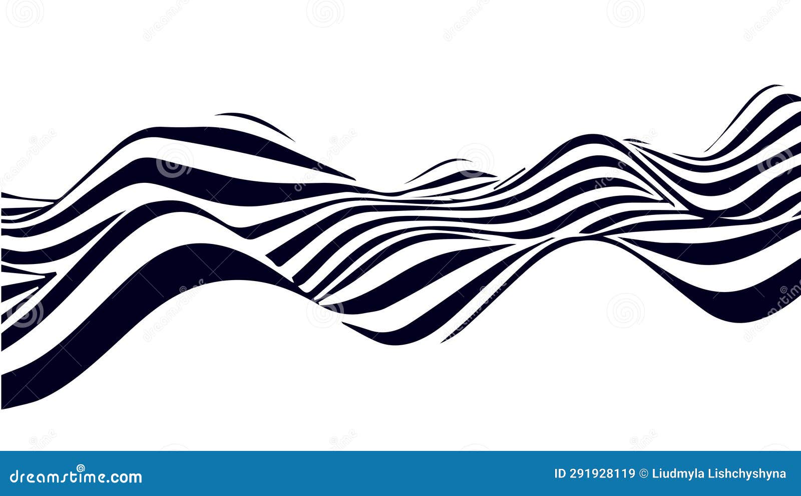 Black and White Abstract Wave with Distortion Effect. Optical Illusion ...