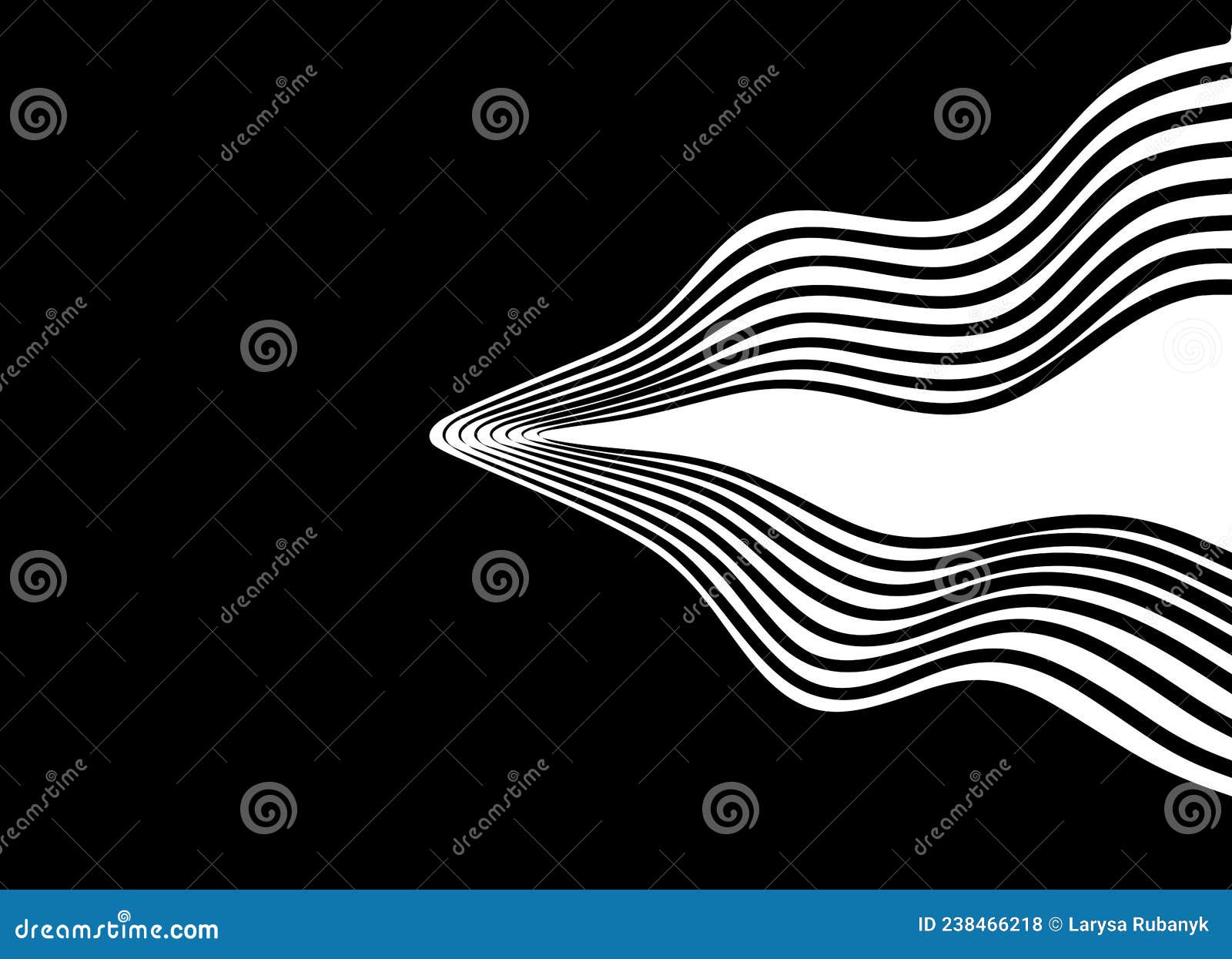 Black and White Abstract Waves from Lines. Stock Illustration ...