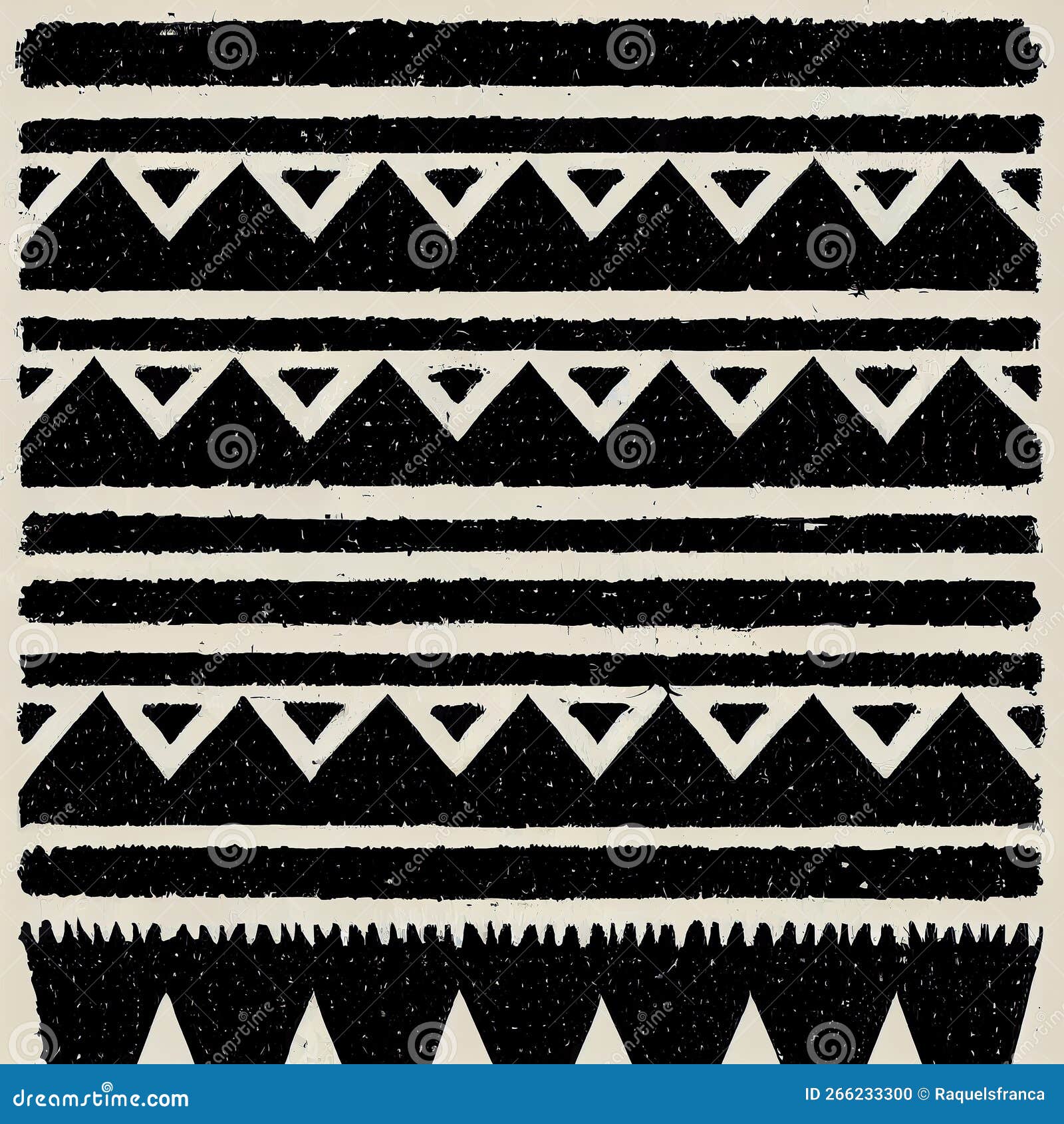 Black and White African Seamless Pattern Stock Illustration ...