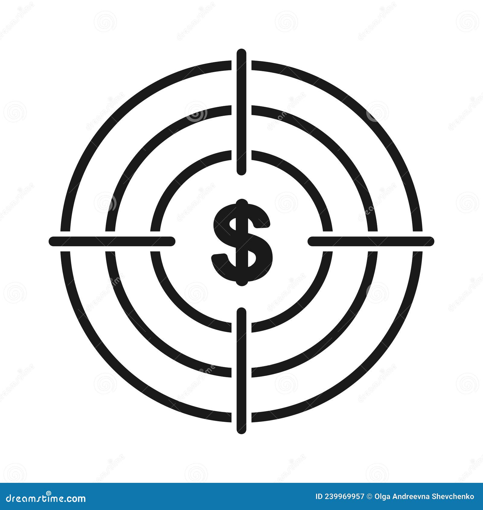 Black and White Aim for Money Poster Stock Vector - Illustration of ...