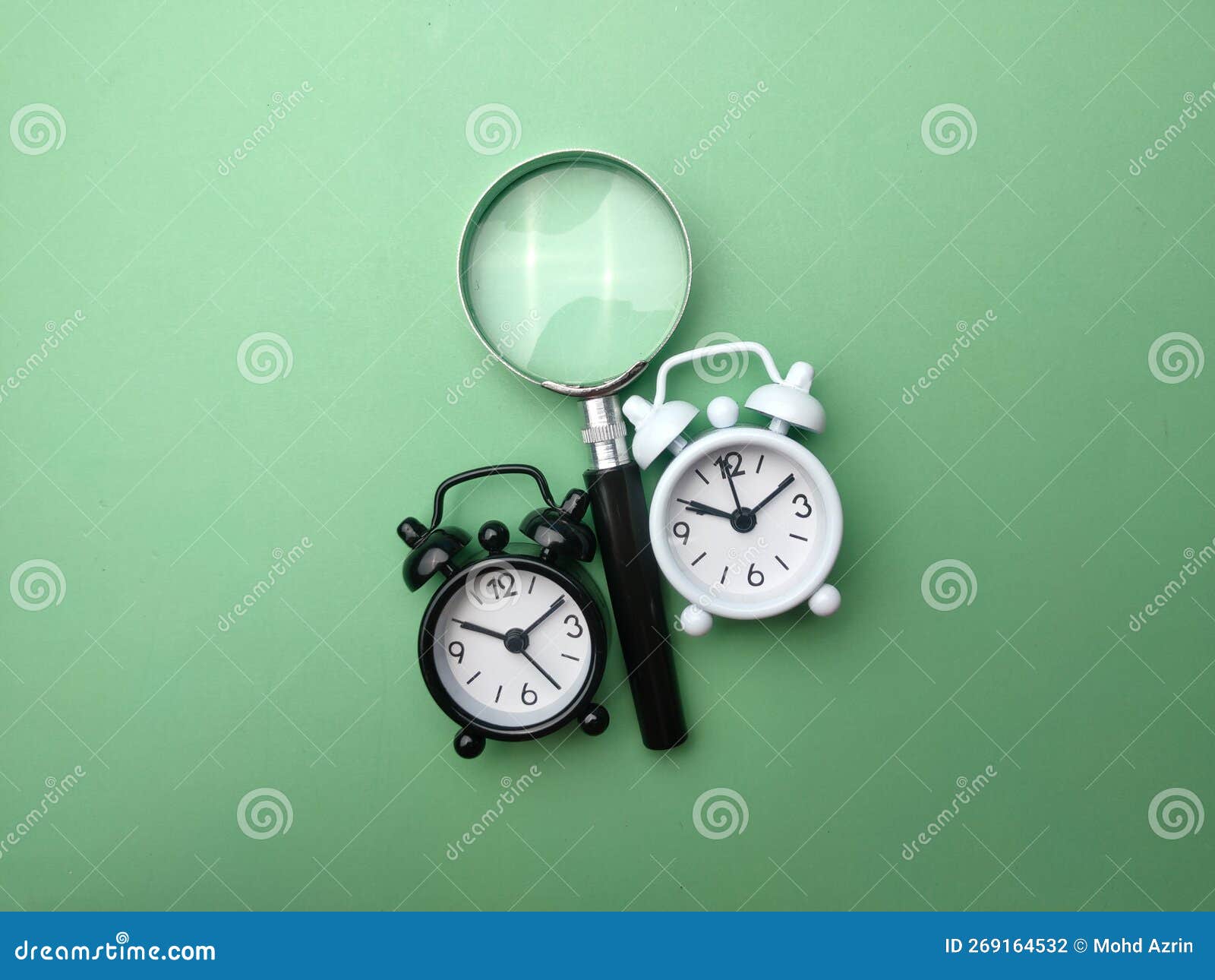Black and White Alarm Clock and Magnifying Glass Stock Photo - Image of ... Black and White Alarm Clock and Magnifying Glass Stock Photo - Image of ...