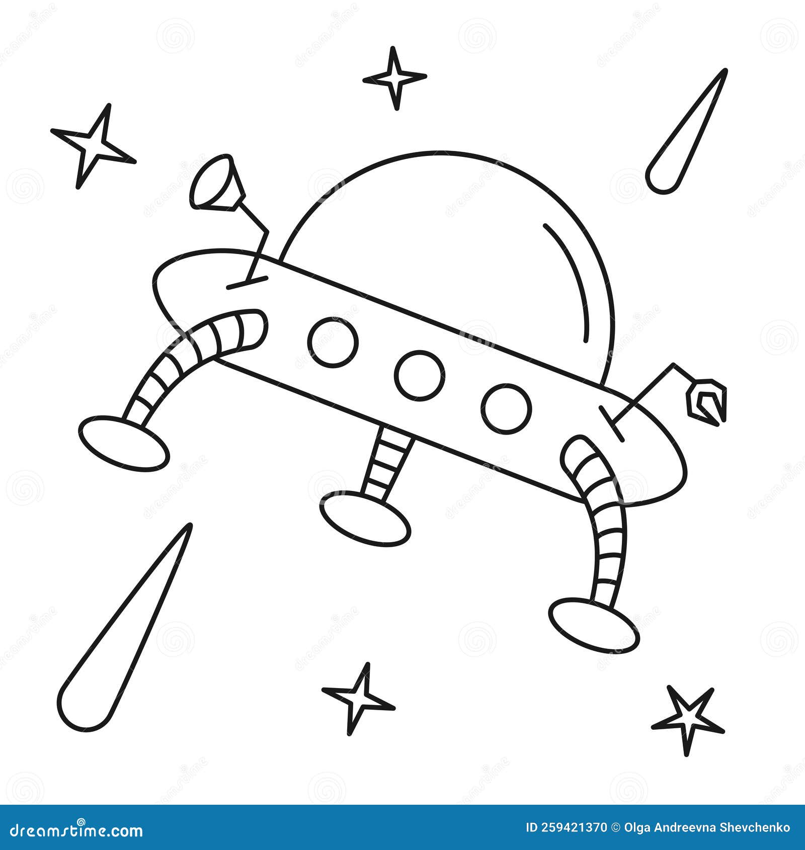 Black and White Alien Ship in Space Stock Vector - Illustration of ...