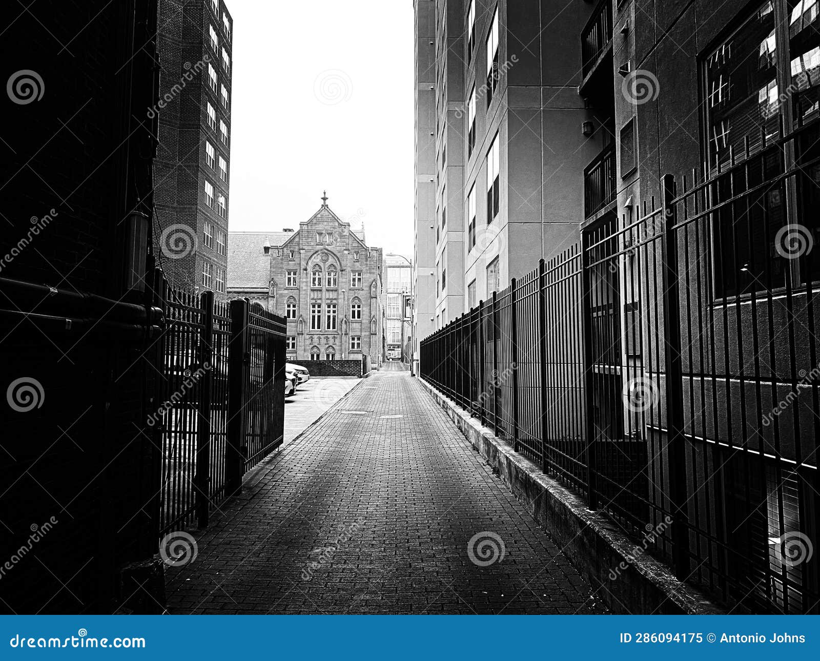 Alleyway stock image. Image of white, street, buildings - 286094175