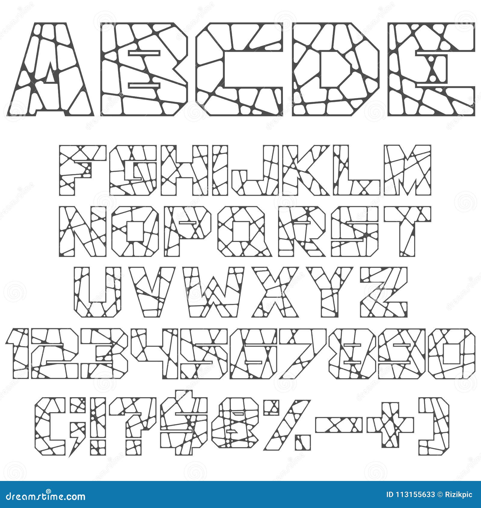 A Set Of Numbers And Signs, Symbols. Font Collection - Old Paper ...