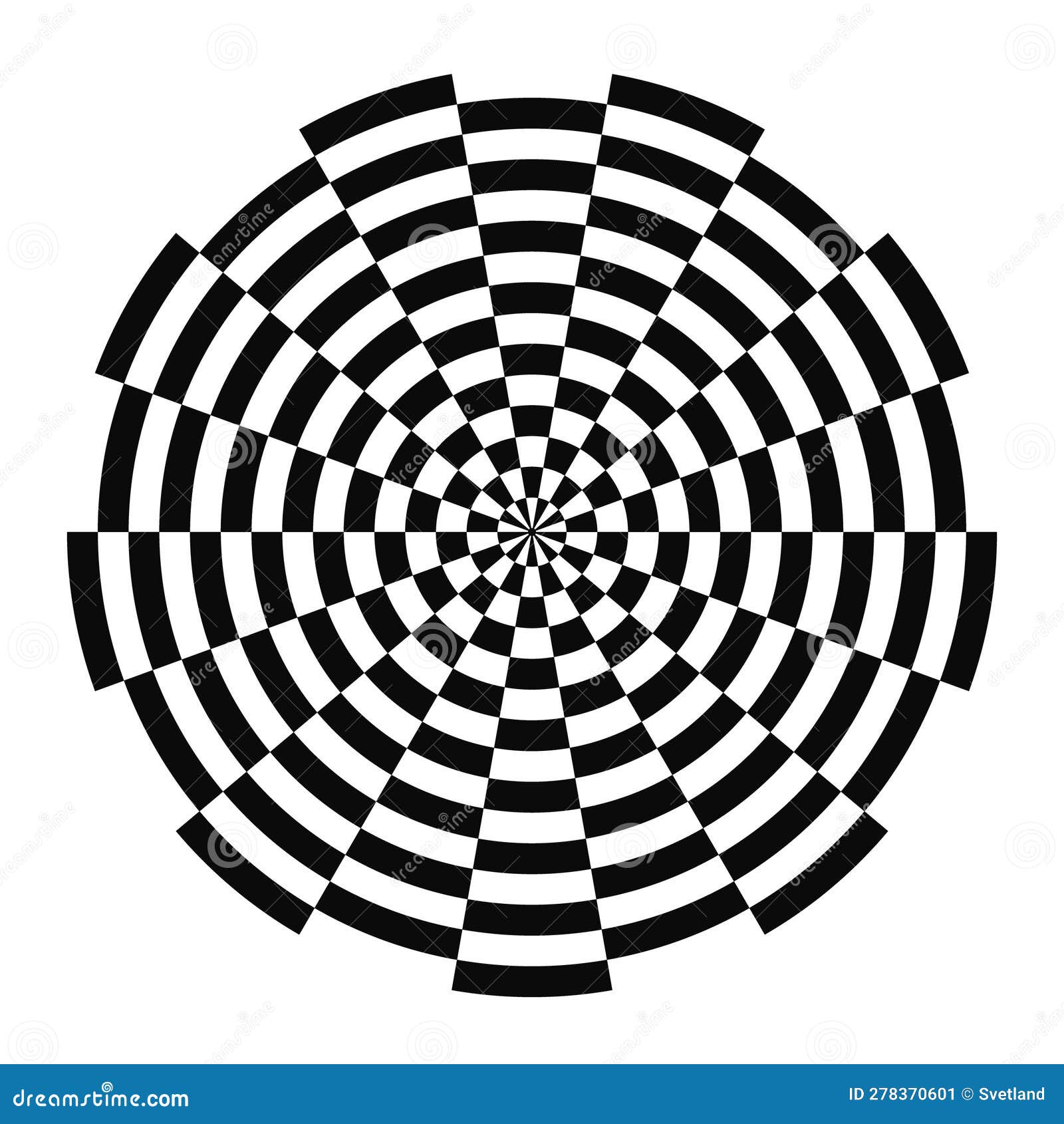 Black and White Alternating Stripes in Round Form. Design Element ...