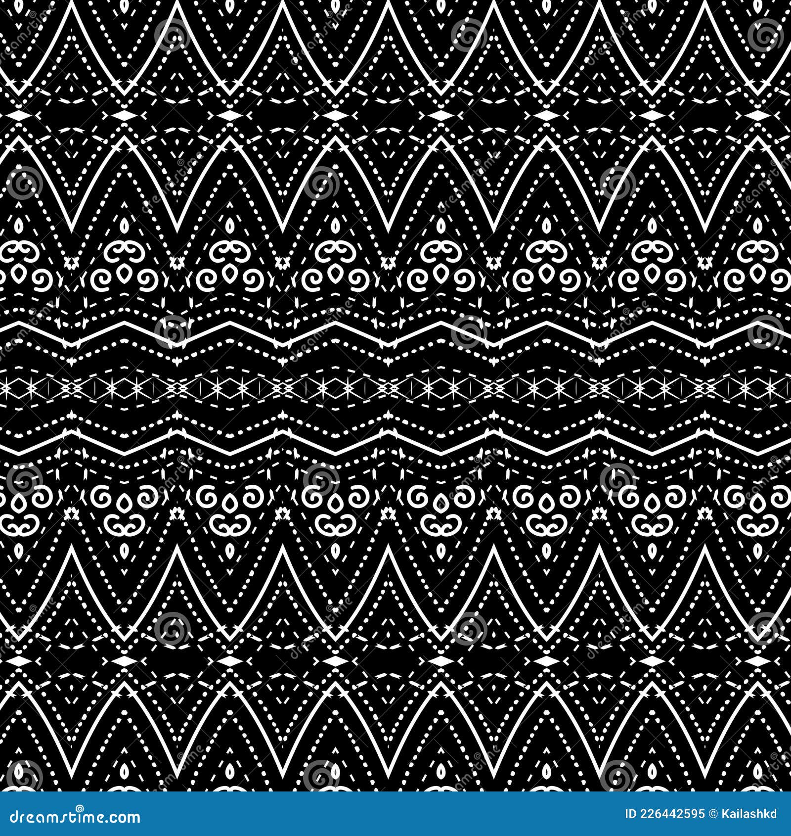 Black and White Ancient Concept Pattern Design Stock Image - Image of ...