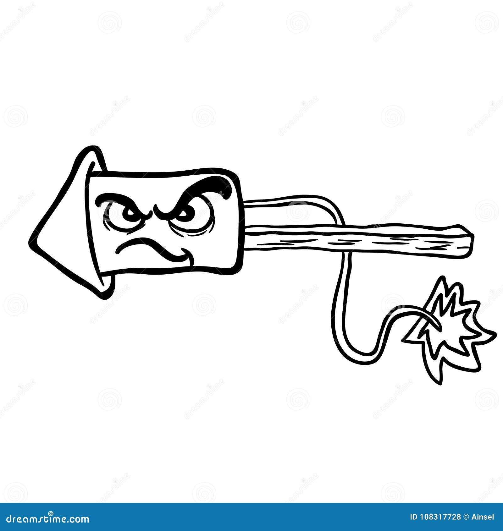 Angry Fire Emoticon Doodle Kawaii. Doodle Icon Image Vector ...