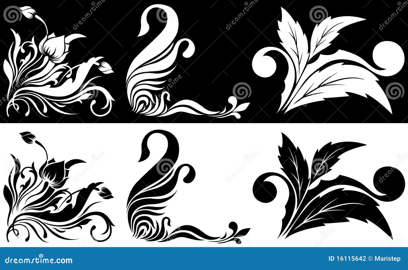 Black a White Angular Flower Pattern Stock Vector - Illustration of ...