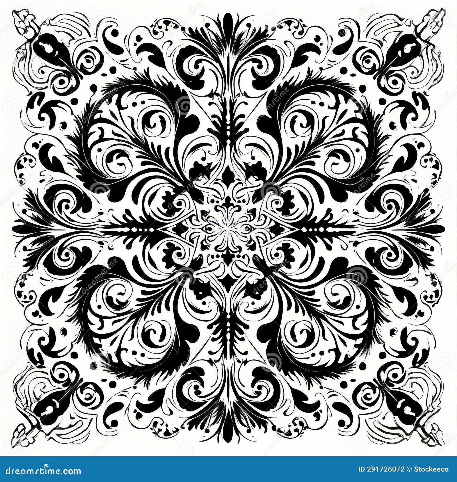 Black and White Arabesque Pattern: Baroque Classicism Meets Venetian ...