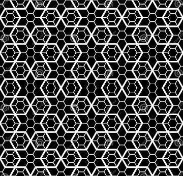 Black and White Arabic Geometric Seamless Pattern, Vector. Stock Vector ...