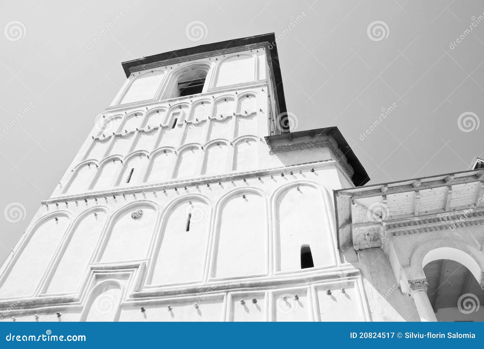 Black and White Architecture of an Old Monastery Stock Image - Image of ...