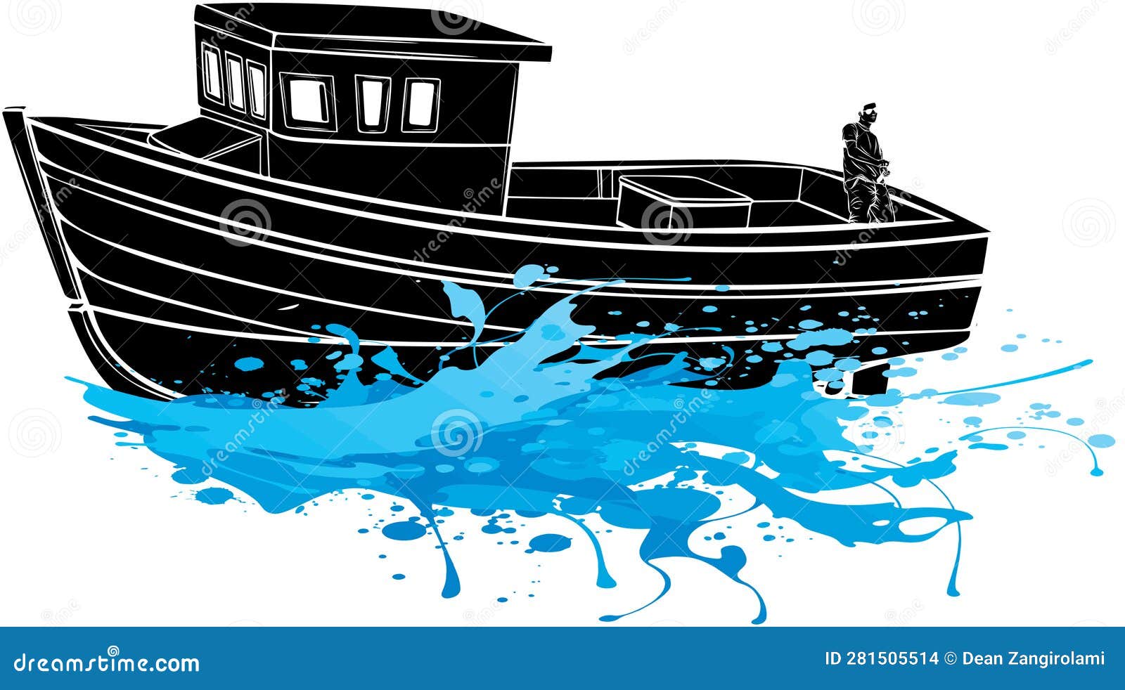 Black White Ark Boat Ship Noah at Sea Logo Illustration Stock Vector ...