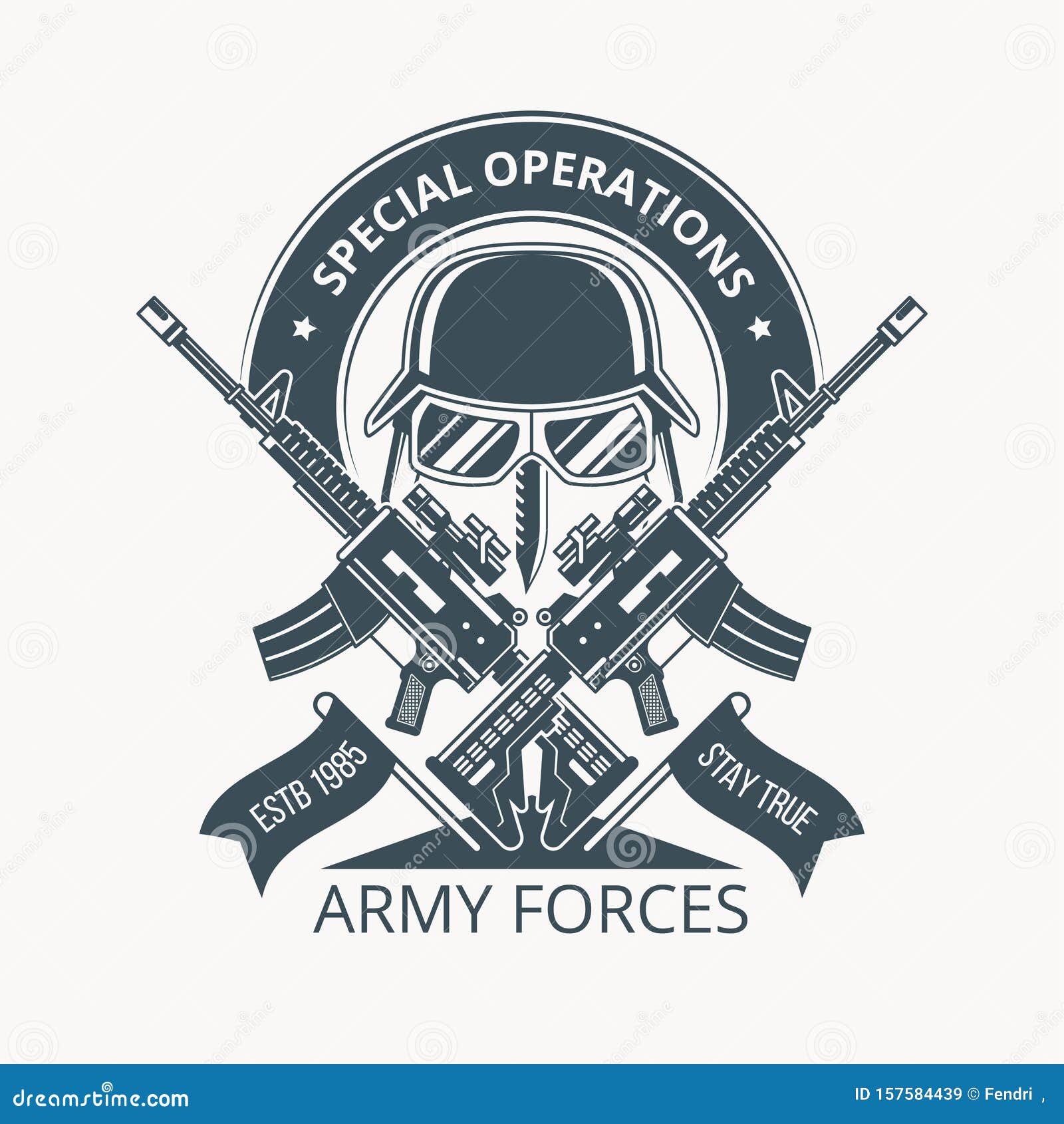 Army Badge Logo With Text Space For Your Slogan / Tag Line Vector ...