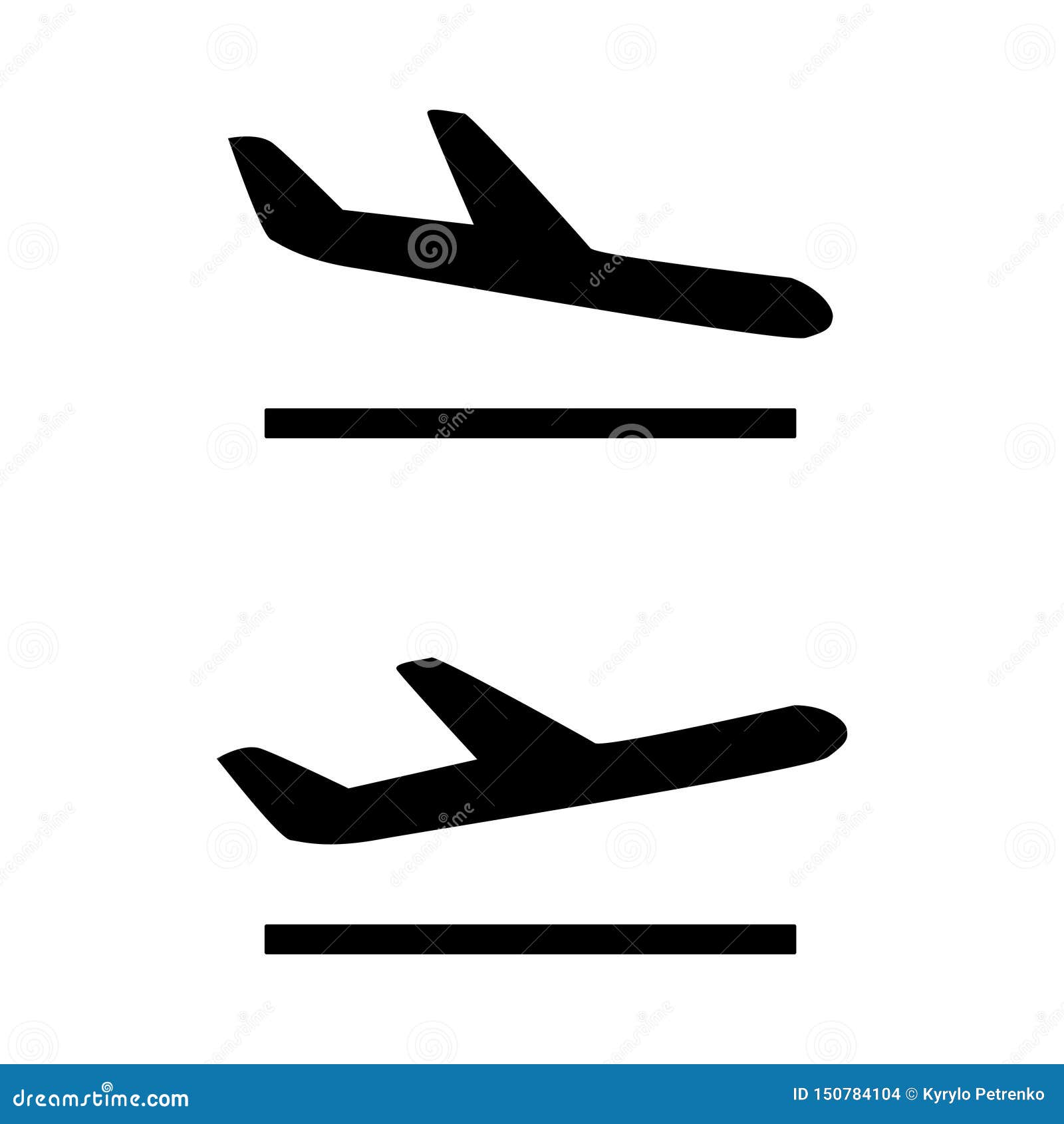 Black and White Arrival Departures Sign Icons Stock Vector ...