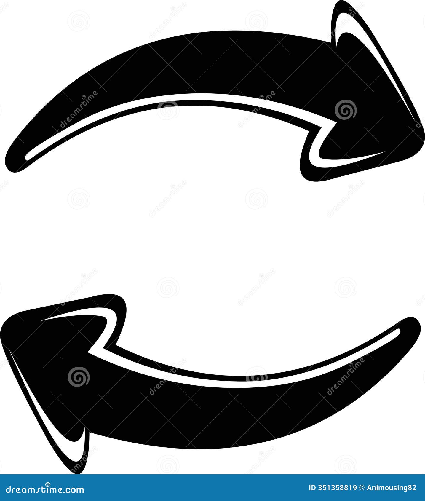 Black and White Arrow Update or Loop Concept Stock Vector ...