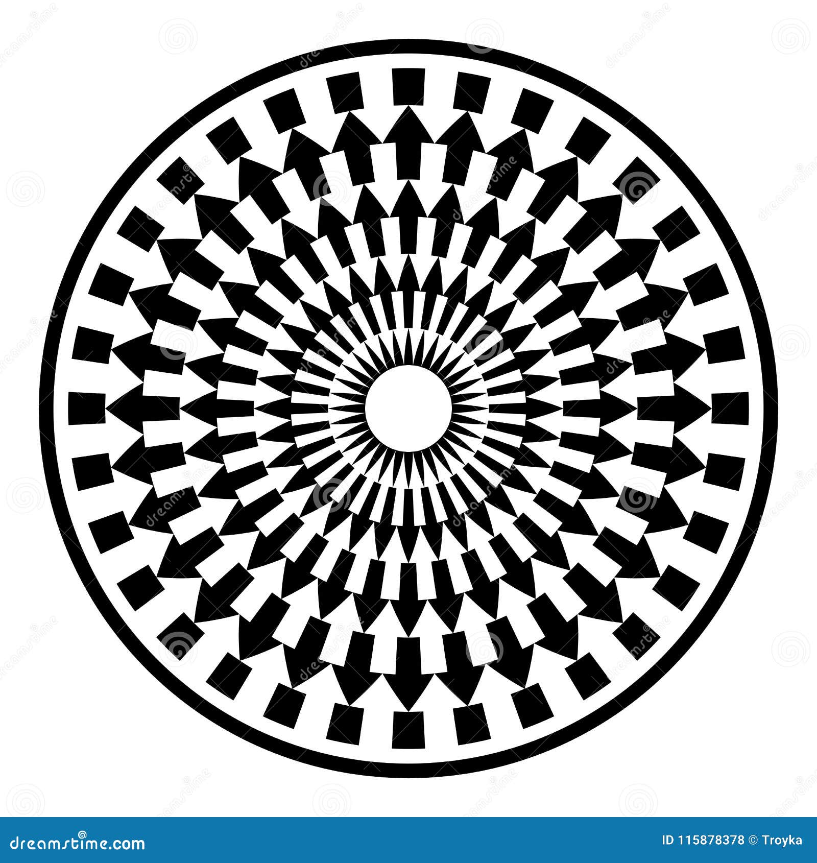 Black and White Arrows. Circle Design. Stock Vector - Illustration of ...