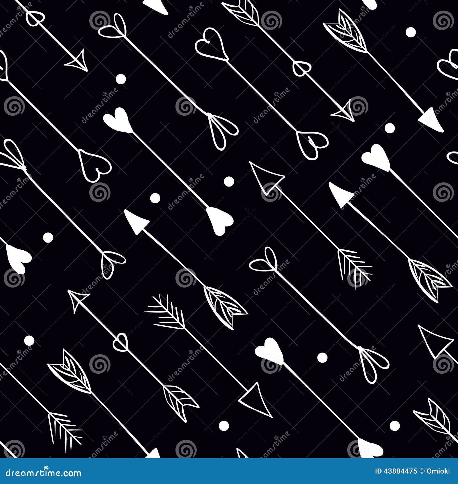 Black and White Arrows Seamless Pattern Stock Vector - Illustration of ...