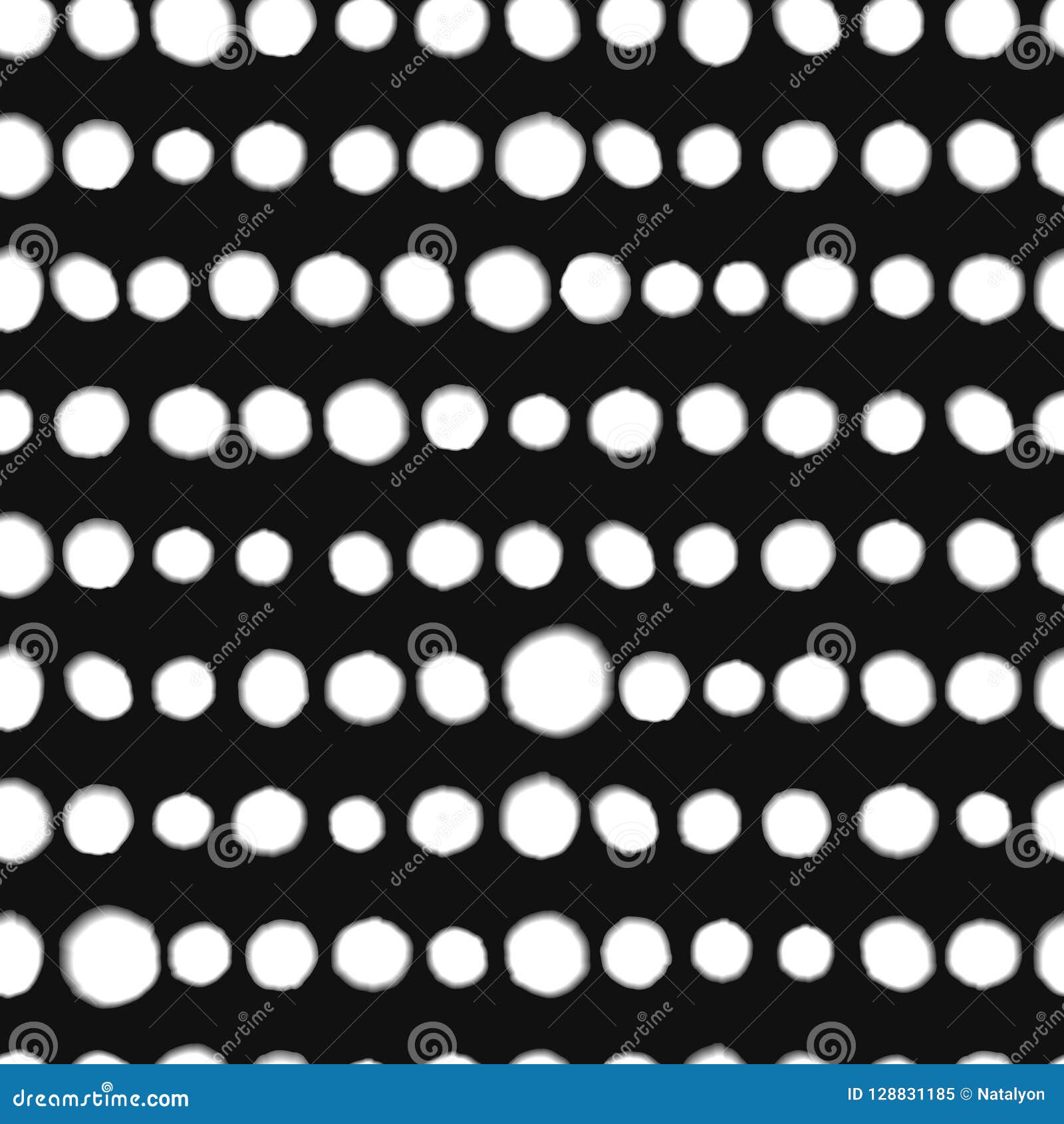Black and White Artistic Spots Seamless Pattern, Vector Stock Vector ...