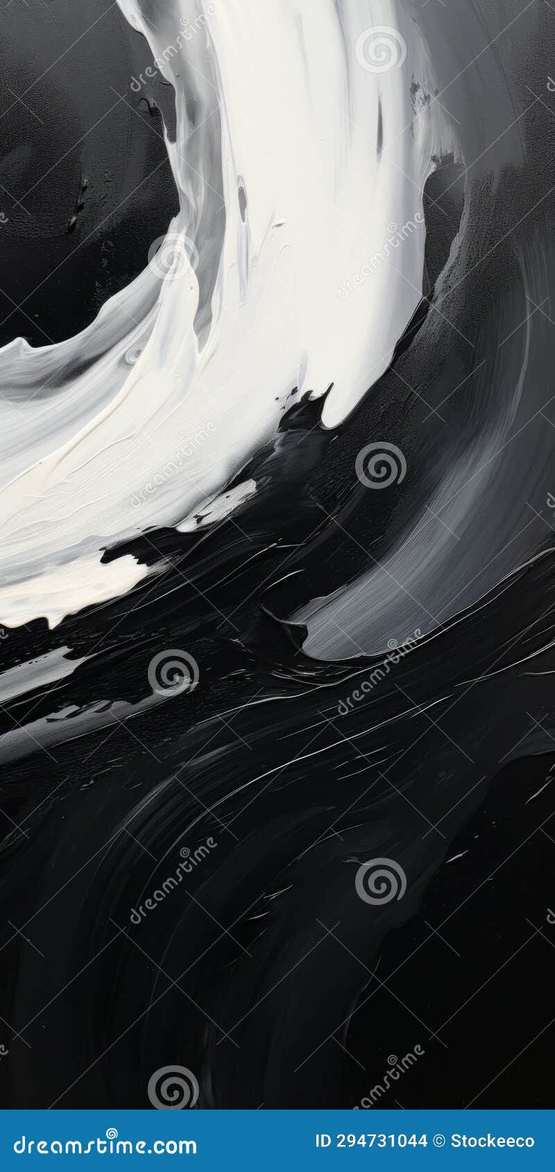 Abstract Black and White Painting with Thick Paint Layers Stock ...