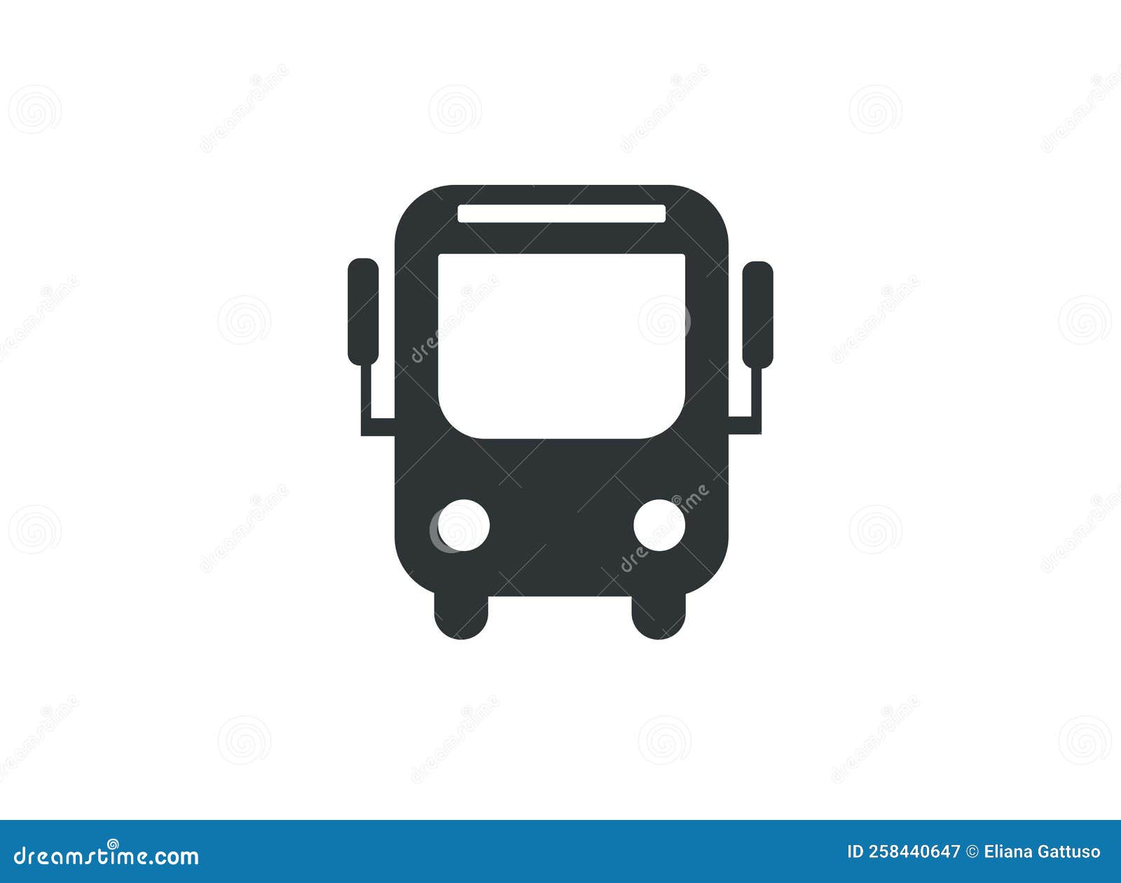 Black and White Autobus Icon. Flat Design Vector Stock Vector ...