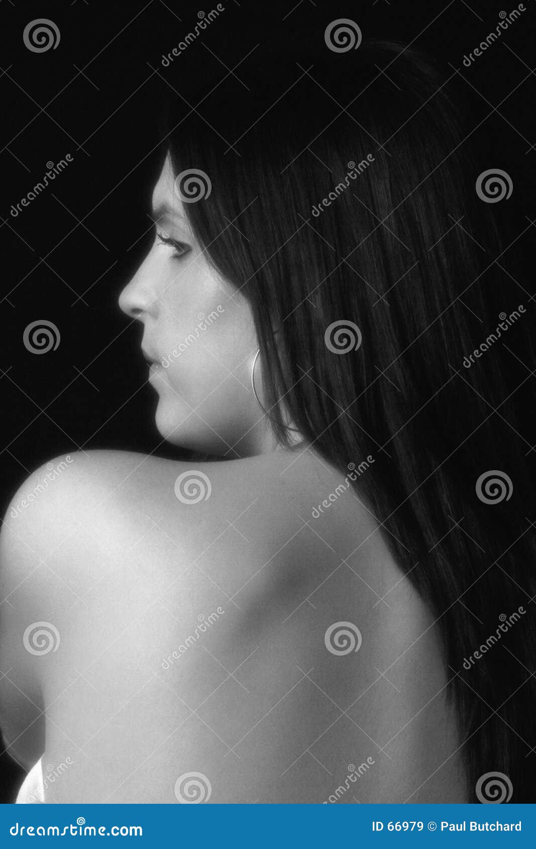 Black & White Back View of Woman Stock Image - Image of back ...