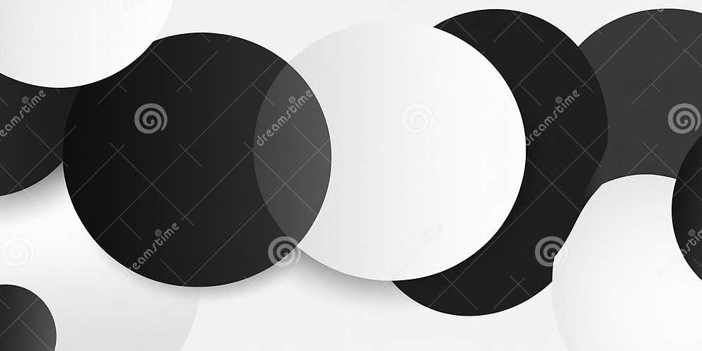 A Black and White Background with Circular Abstract Shapes and Soft ...
