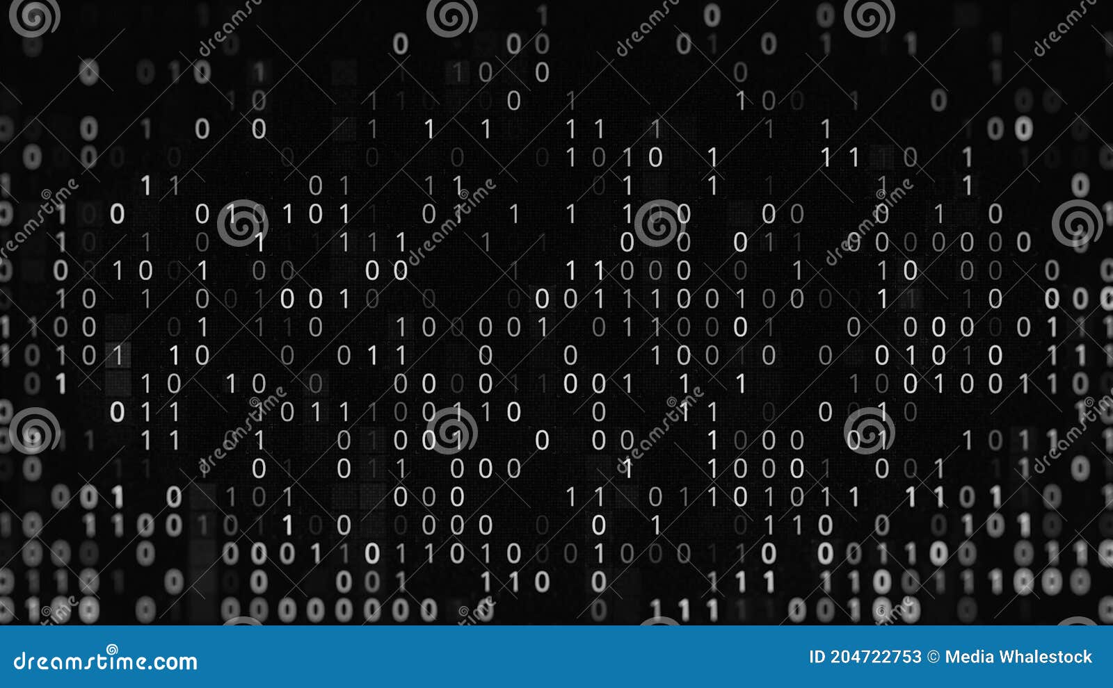 Black and White Background with Code Zero and One. Animation. Binary Code on Black Background ...