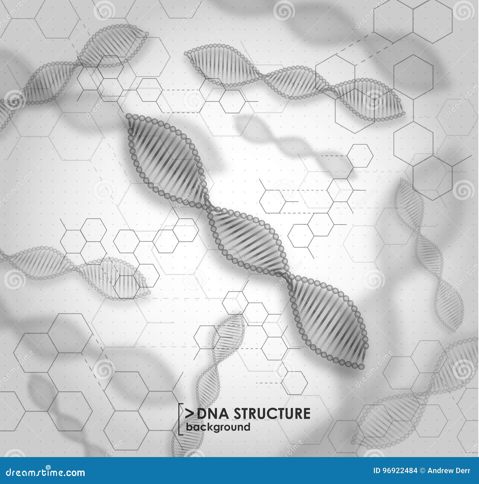 Black and White Background DNA Structure Stock Vector - Illustration of ...