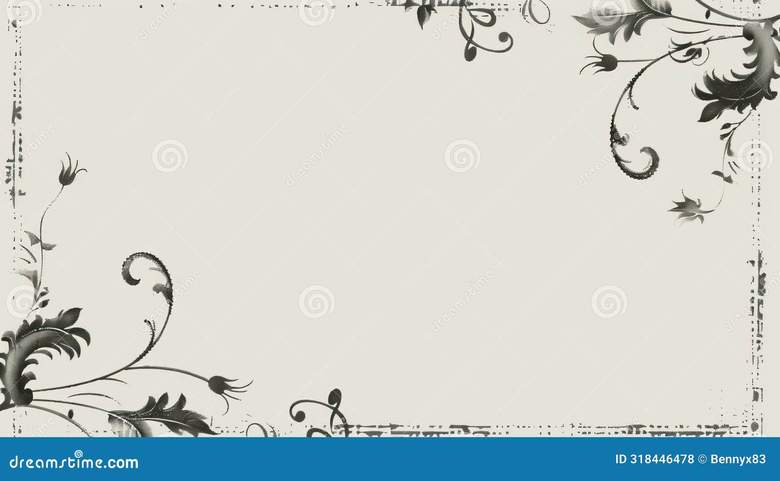 Elegant Floral Frame in Black and White Stock Illustration ...
