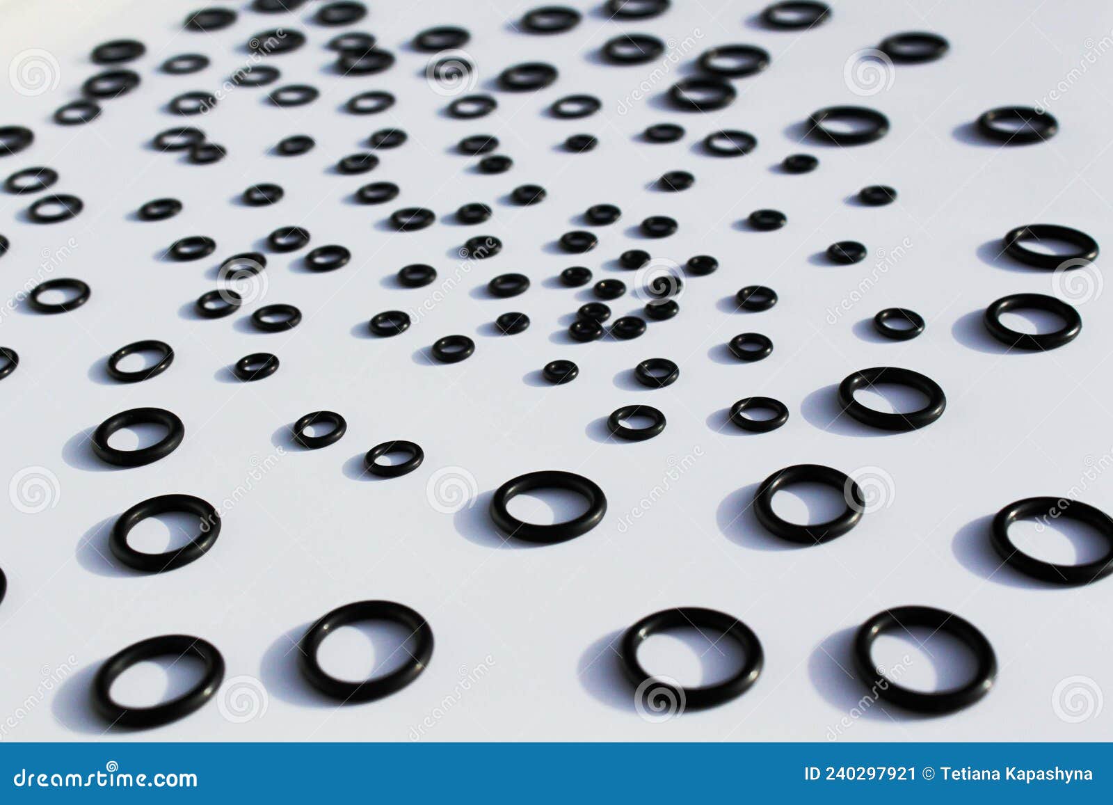 Black and White Background, Plastic Circles of Different Diameters ...