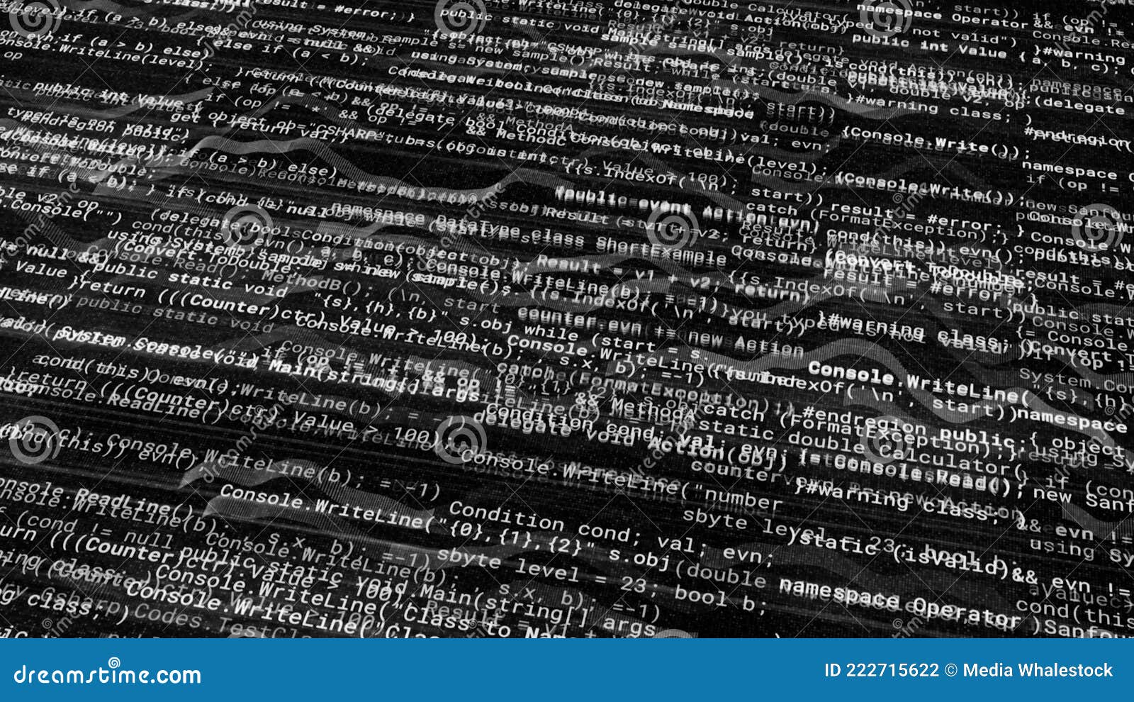 Black and White Background from Program Text. Animation Stock ...