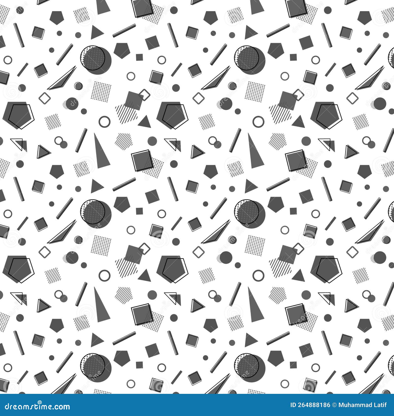 Black and White Background Repeating Round or Square Shape Stock ...