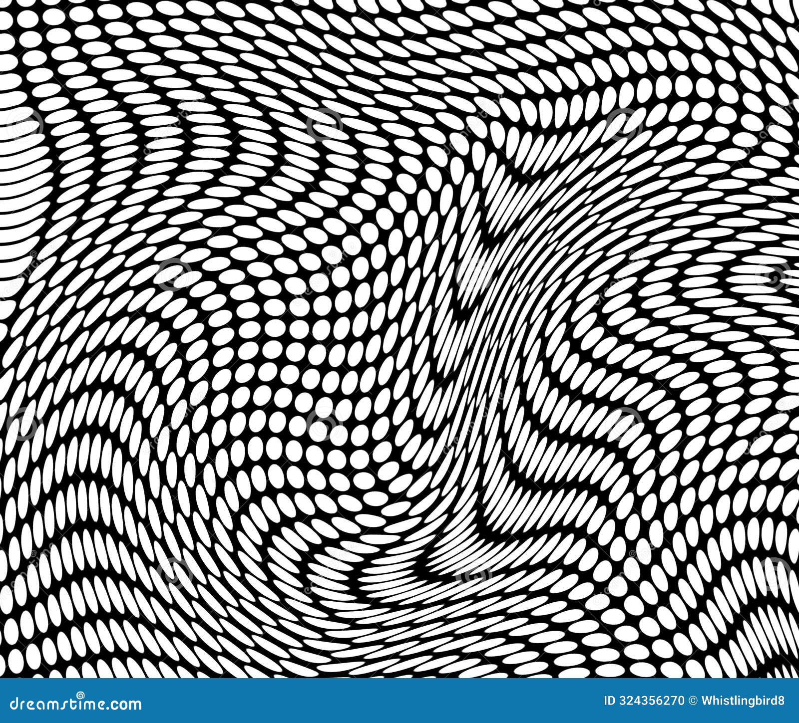 Black and White Background with Swirl Dots Halftone Polka Pattern ...