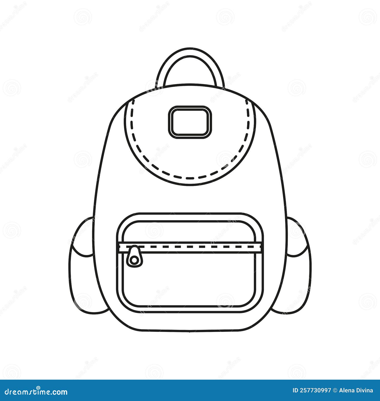 Black and White Backpack-01 Stock Vector - Illustration of supplies ...