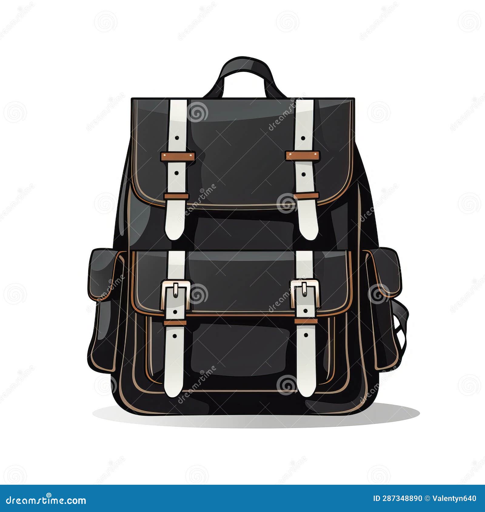 Black and White Backpack with Two Straps on the Front. Generative AI ...
