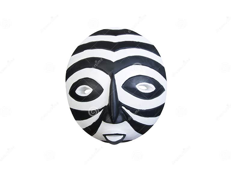 Black and White Banded African Mask Stock Image - Image of ceremony ...