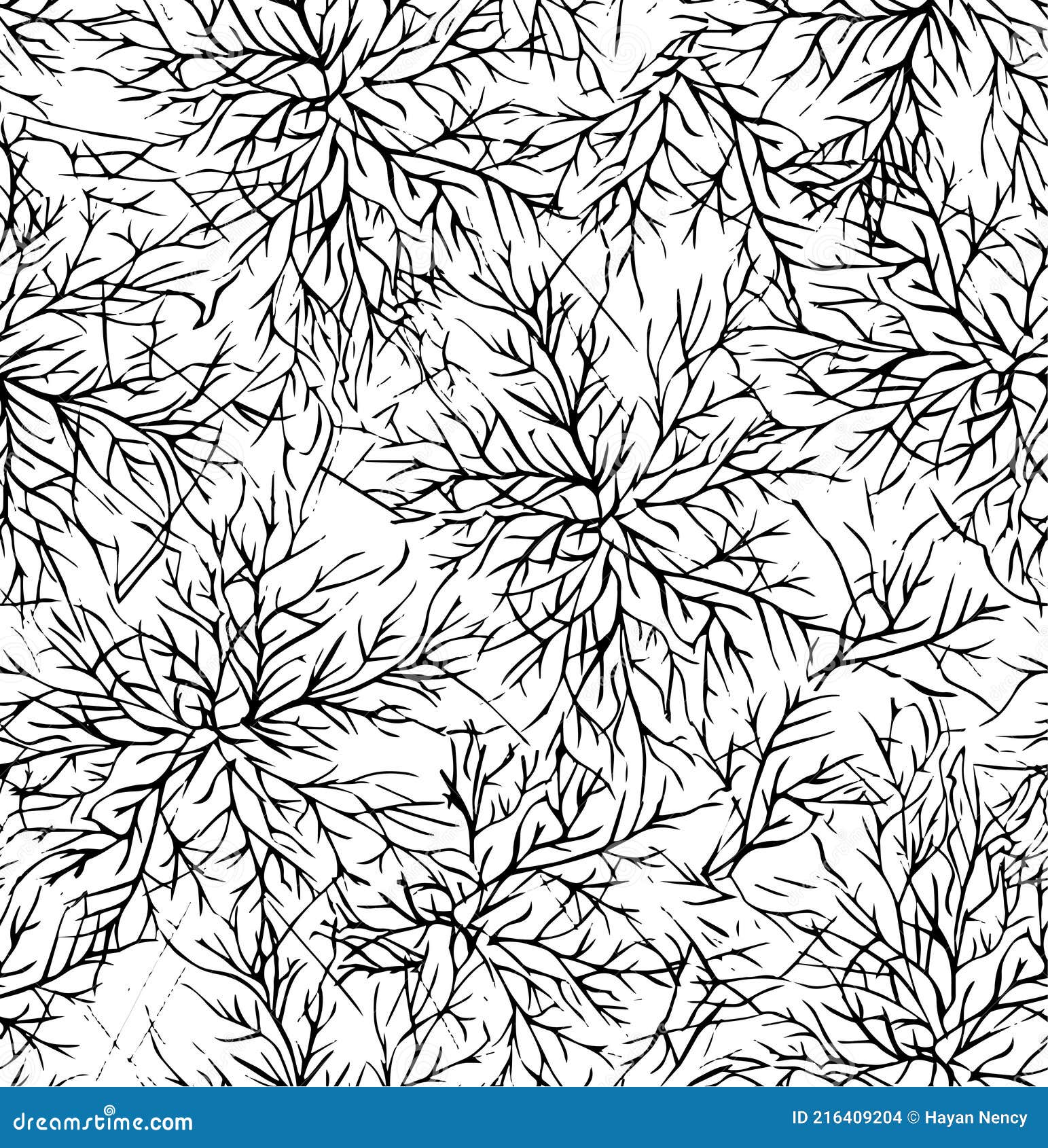 Black and White Batik Texture Abstract Seamless Pattern Stock Vector ...