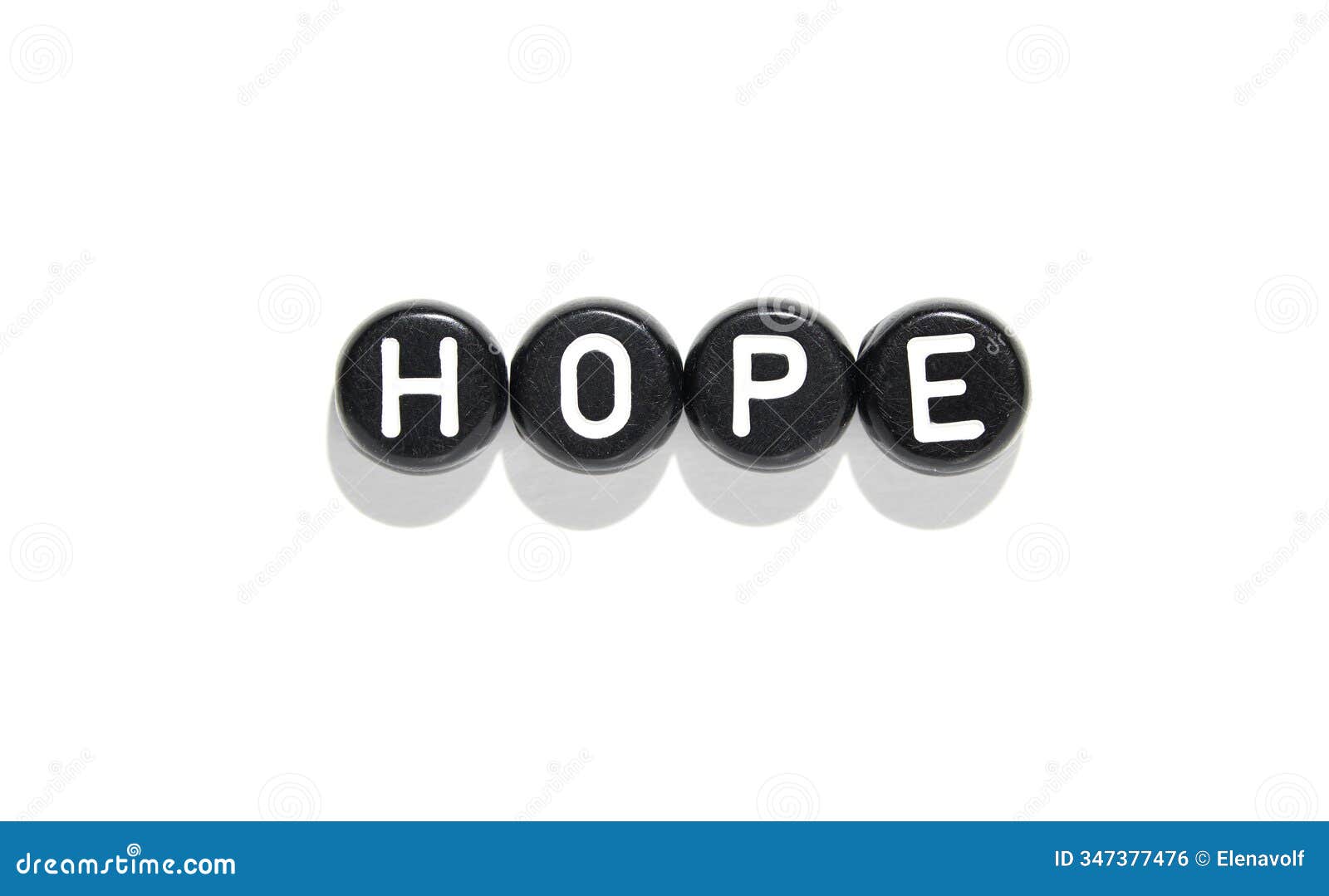 Black and White Beads Spell Hope in Bold Letters on a Clean White ...