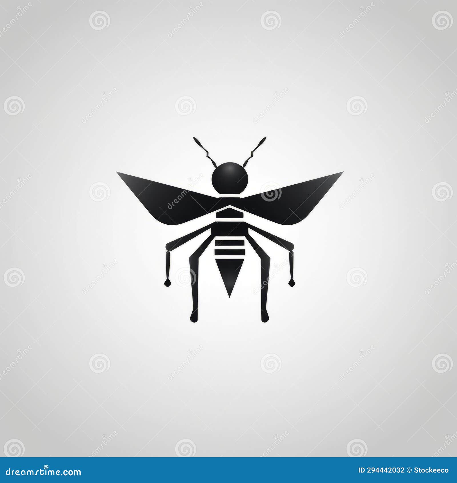 Minimalist Surrealist Honey Bee Icon Vector Illustration Stock ...