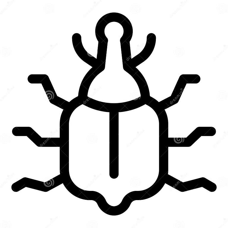 Black and White Beetle Icon Representing Debugging Process Stock ...